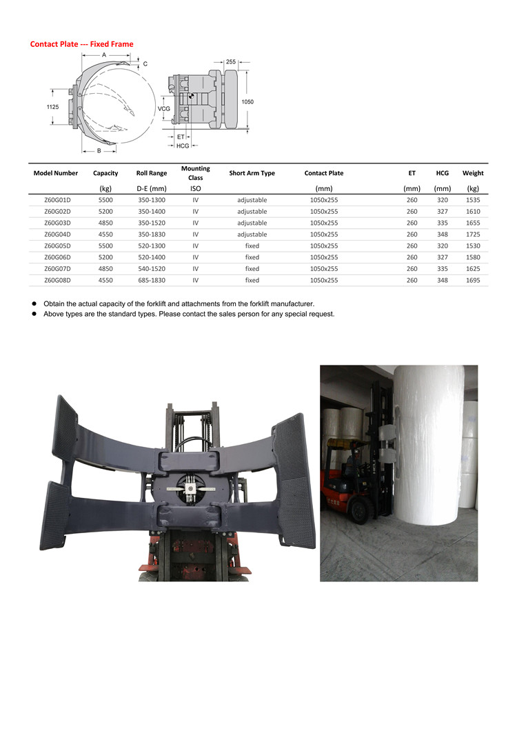 Customize fork side shift forklift rotating paper roll clamp truck with ...