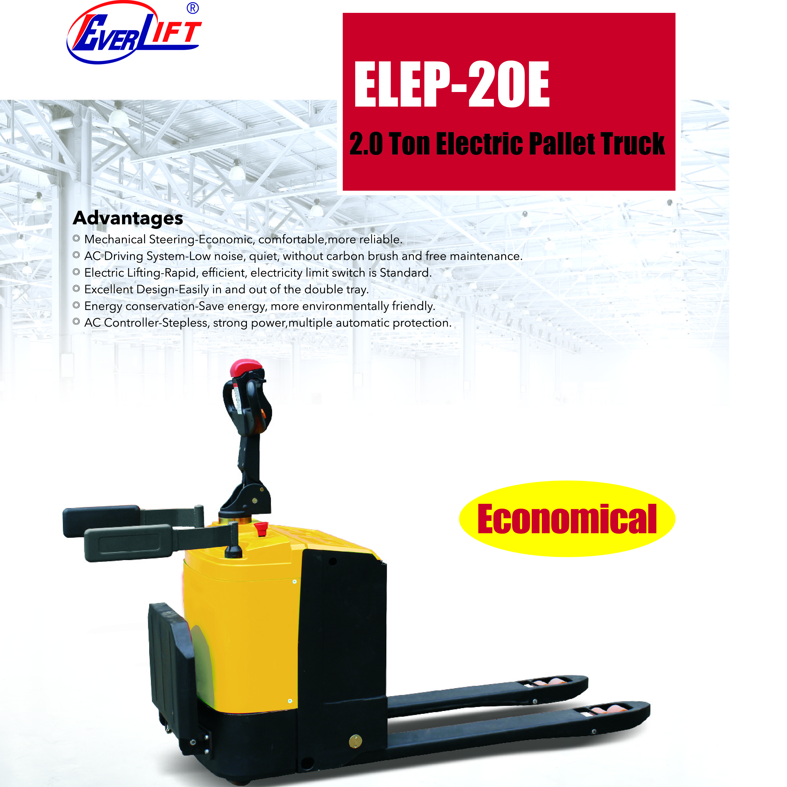 2.0Ton Electric Pallet Truck 2000KG 4409 Lb ELEP-20E - Buy Product on ...